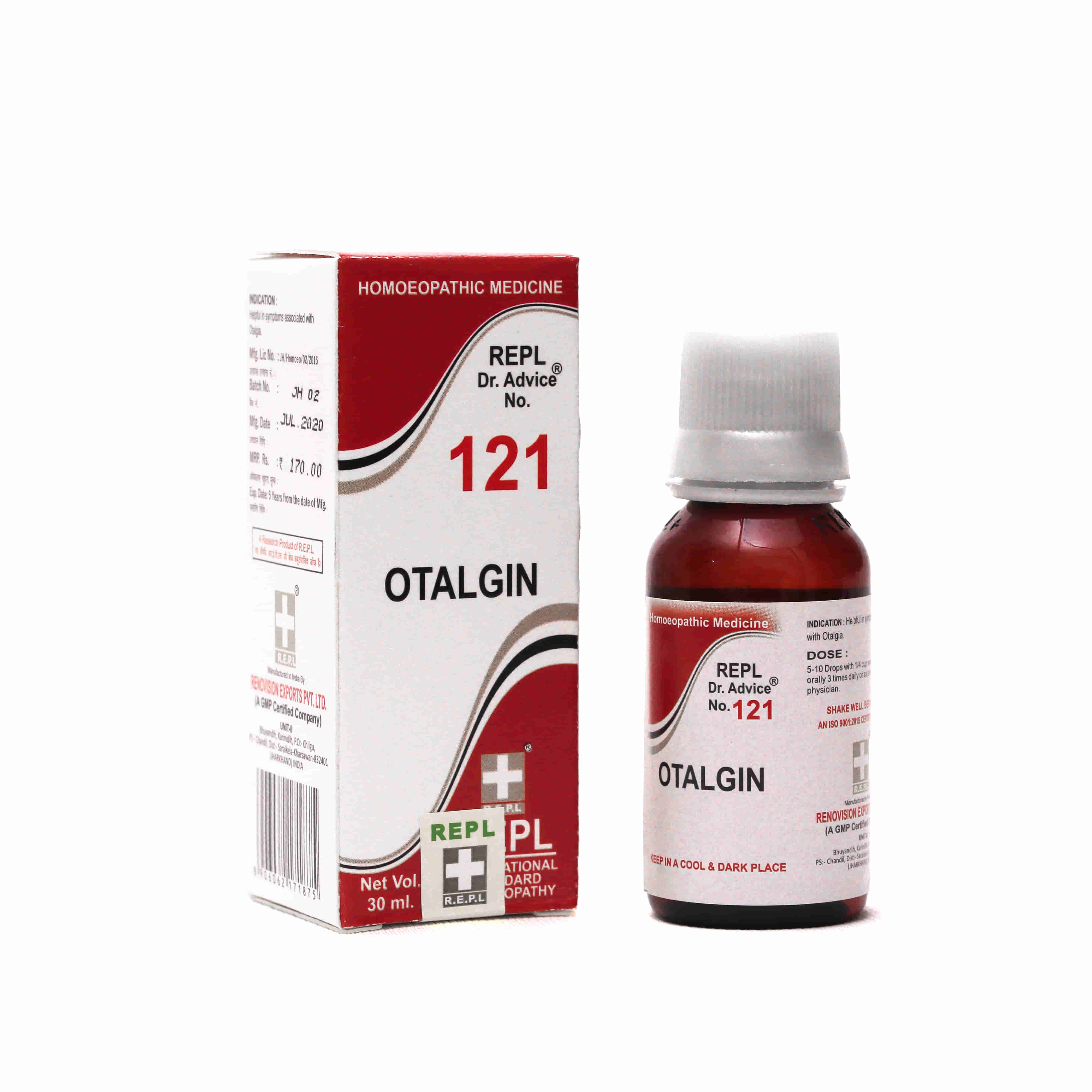 Dr. Advice® NO. 121 Otalgin - - General care - Renovision Exports Pvt. Ltd
